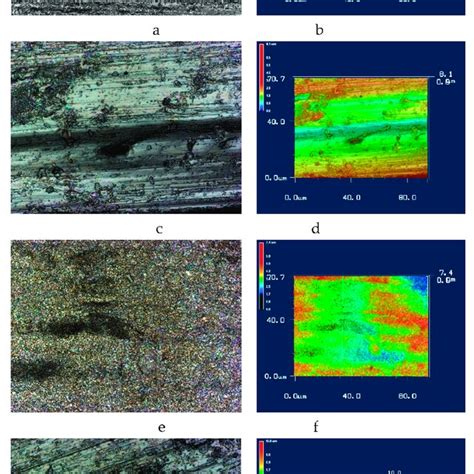Surface Topography Of The Tested Samples Ab Intact Surface And The