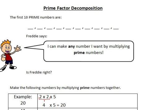 Prime Factor Decomposition Intro For Low Ability Teaching Resources
