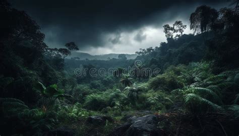 A Tropical Rainforest Adventure Dark Wet Mysterious Generated By Ai