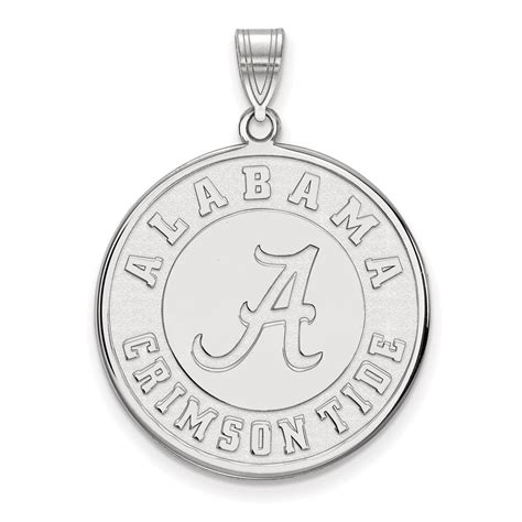 Sterling Silver Rhodium Plated Logoart University Of Alabama Crimson T