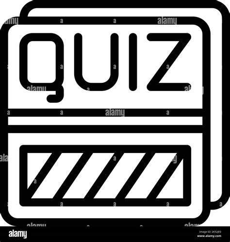 Quiz Test Icon Outline Vector Exam Show Competition Fun Stock Vector