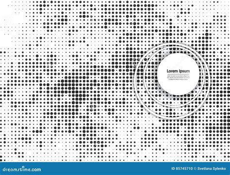 Vector Illustration With Halftone Pattern Black And White Abstract Vector Background Stock