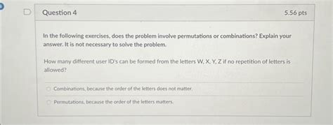 Solved In The Following Exercises Does The Problem Involve
