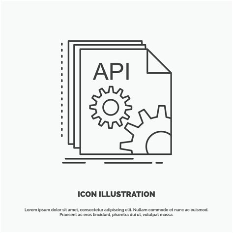 Api App Coding Developer Software Icon Line Vector Gray Symbol For