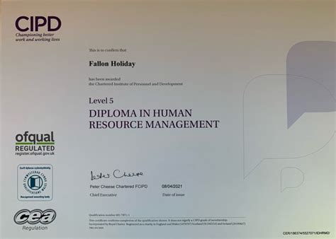 Fallon Holiday On Linkedin Finally Received My Cipd Level 5