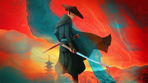 Blue Eye Samurai Mizu With Red Top Free 4k 6k 8k Desktop Wallpapers For