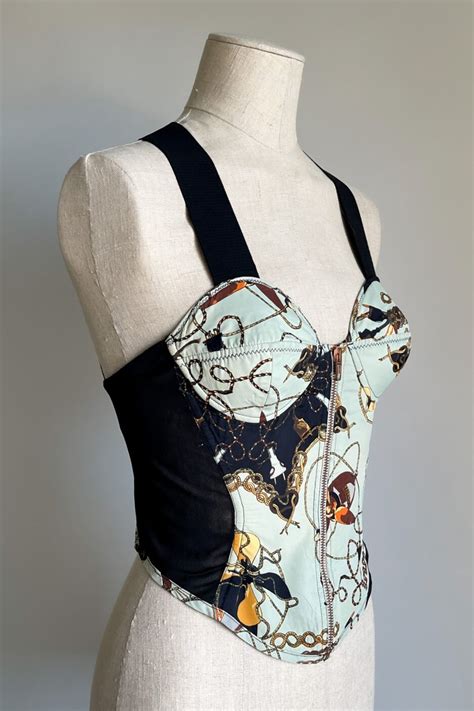 Jean Paul Gaultier 1990s Printed Zip Corset S Emerieu