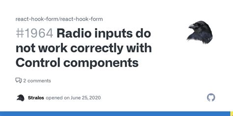 Radio Inputs Do Not Work Correctly With Control Components Issue React Hook Form React