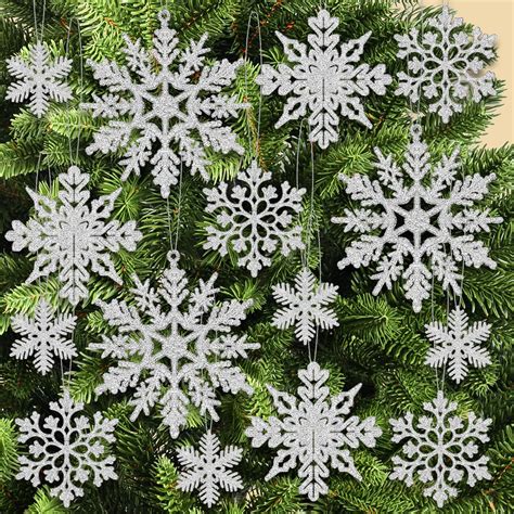 Katchon Silver Snowflake Decorations For Christmas Tree