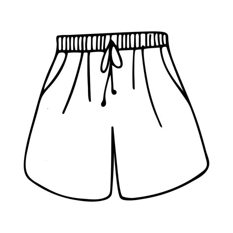 Doodle Of Shorts Isolated On White Background Vector Illustration Of