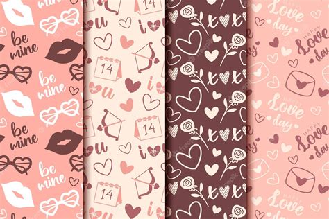 Premium Vector Cute Heart Pattern Valentines Day Seamless Pattern Collection