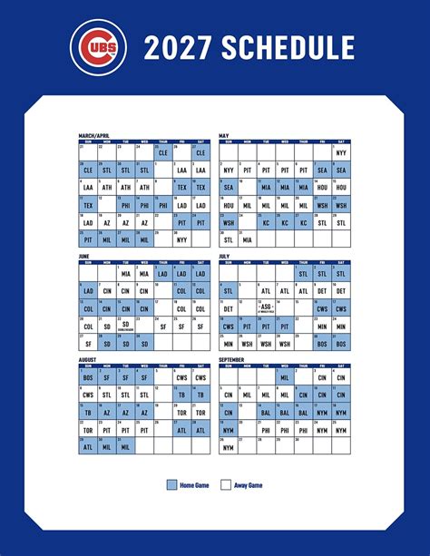 The Chicago Cubs 2027 Regular Season Schedule Is Out Bleacher Nation