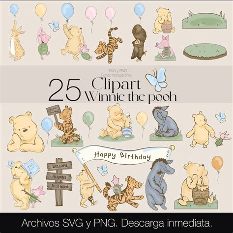 Classic Winnie The Pooh Clipart Etsy