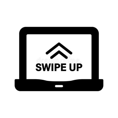 Swipe Up In Portable Laptop Silhouette Icon Gesture On Computer Touch