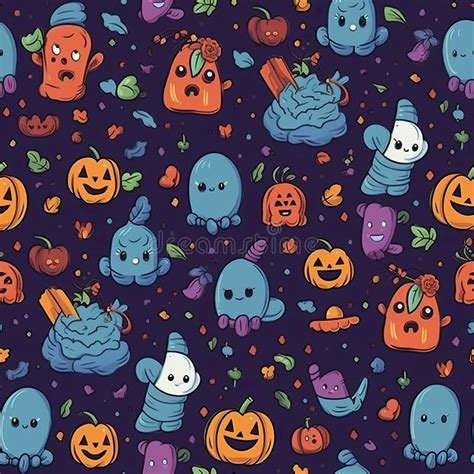 Halloween Cute Patern Seamless Pattern Background Stock Illustration Illustration Of Wallpaper