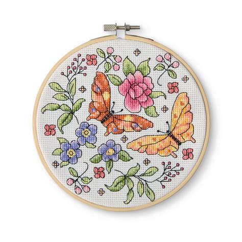 6 Butterflies Counted Cross Stitch Kit With Hoop By Loops And Threads® Michaels