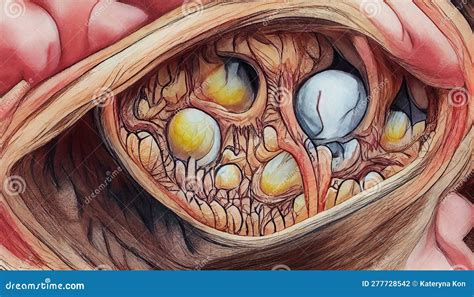 Teratoma Or Dermoid Cyst Illustration Royalty Free Cartoon