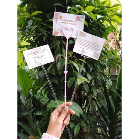 Jual Penambah Stik And Kartu Ucapan Stik Buket Stik Card Shopee
