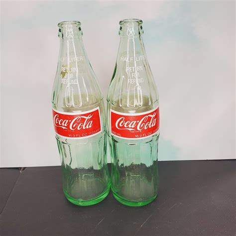 Coca Cola Bottles Half Liter 169 Fl Oz Set Of 2 Empty Etsy
