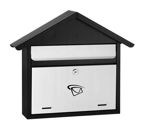 Skrzynka Na Listy Domek Prosty 410x370x110 Mm Czarno Biała Chle Mar