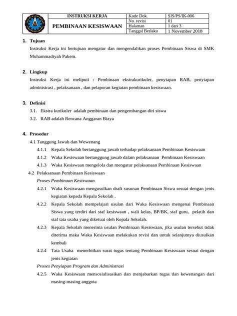 Instruksi Kerja Pemb Kesis Pdf