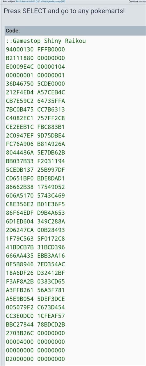 Tons Of Useful Codes And Event Codes For Heartgold And Soulsilver R