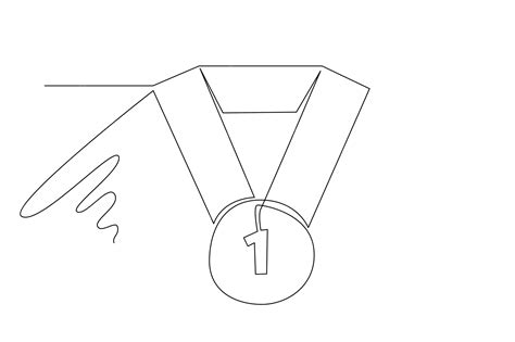 Premium Vector Simple Line Drawing Of Winner One Line Illustration