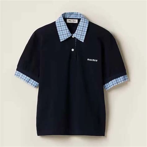 Miu Miu Women Piqué And Poplin Polo Shirt Mjn555