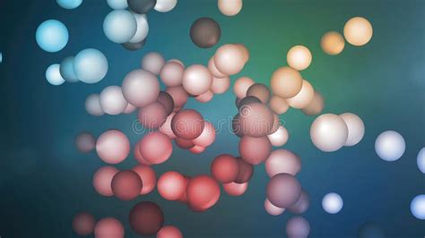 Colorful Molecular Structure Representation Floating In A Greenish