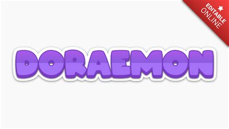 Doraemon Purple Sticker Text Effect Generator