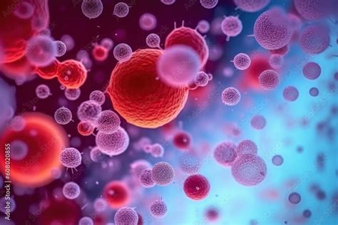 Malignant Cancer Cells Under A Microscope Ai Generated Human Enhanced Stock Illustration