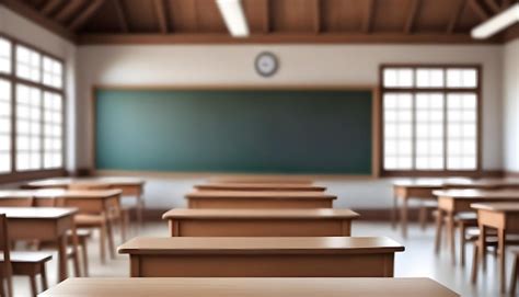 Premium Photo A Classroom With A Clock On The Wall And A Clock On The Wall