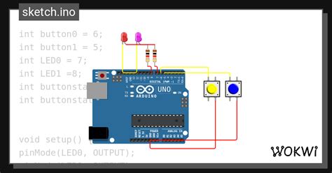 IF ELSE LED BUTTON Wokwi ESP STM Arduino Simulator