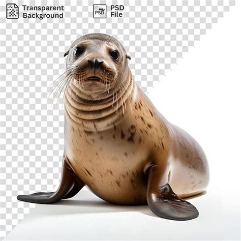 Una Foca Marrón Con Una Nariz Negra Y Bigotes Largos Se Sienta En Un