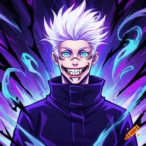 Anime Character With White Hair And Blue Eyes At Night On Craiyon