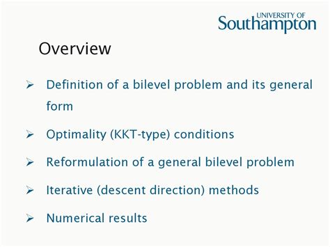 Solution Methods For Bilevel Optimization презентация онлайн