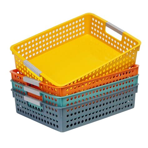 Dapper Styles A4 Paper Trays For Classroom With Grip Handles Book Baskets Library Drawers Office