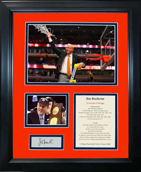 Framed Jim Boeheim Hall Of Fame Syracuse Orange Facsimile