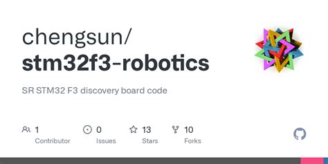 Github Chengsunstm32f3 Robotics Sr Stm32 F3 Discovery Board Code