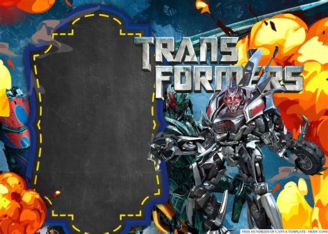 Free Editable Transformers Birthday Invitations Transformer Birthday