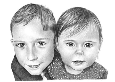 Portrait Drawing Of Brother And Sister Pencil Sketch Portraits