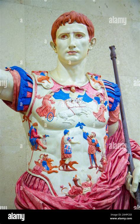Colored Reconstruction Of Augustus Of Prima Porta Statue Vatican Museums Vatican City Rome