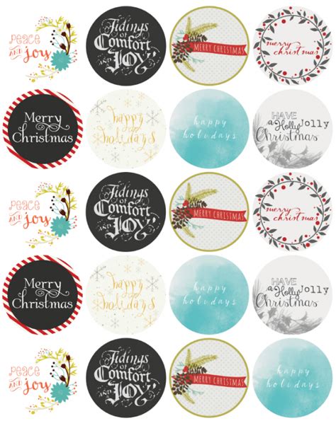 Christmas And Holiday Assorted Circle And Oval Labels Free Printable Labels And Templates Label