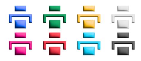 Print Icon Set Colored Symbols Graphic Elements 16617577 Png