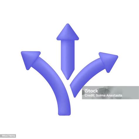 3d 3방향 화살표 아이콘입니다 기회 선택 옵션 경로 로고 분할 도로 선택 세 가지 개념 3차원 형태에 대한 스톡 벡터 아트 및 기타 이미지 Istock