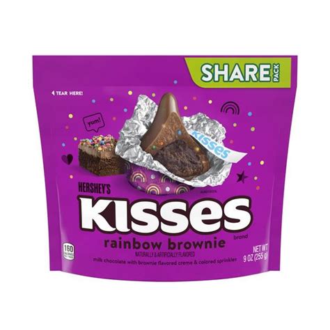 Hersheys 9 Oz Kisses Rainbow Brownie Flavored Candy Share Pack 3400094457 Blains Farm And Fleet