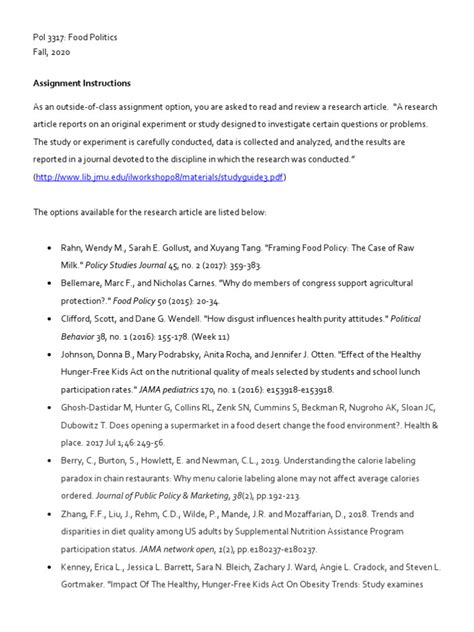 Article Review Assignment Pdf Statistics Scientific Method