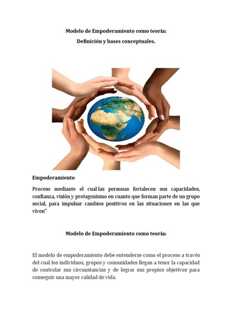 Modelo De Empoderamiento Como Teoría Pdf