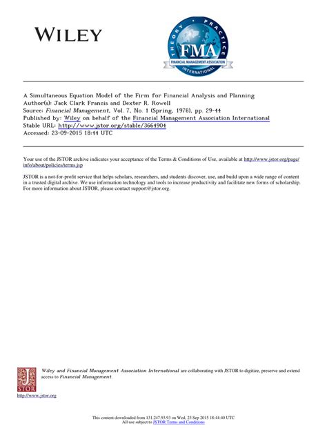 Pdf Financial Planning And Forecasting Models An Overview