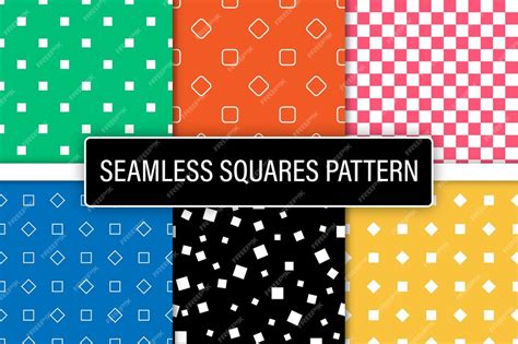 Premium Vector Seamless Geometric Squares Pattern Set